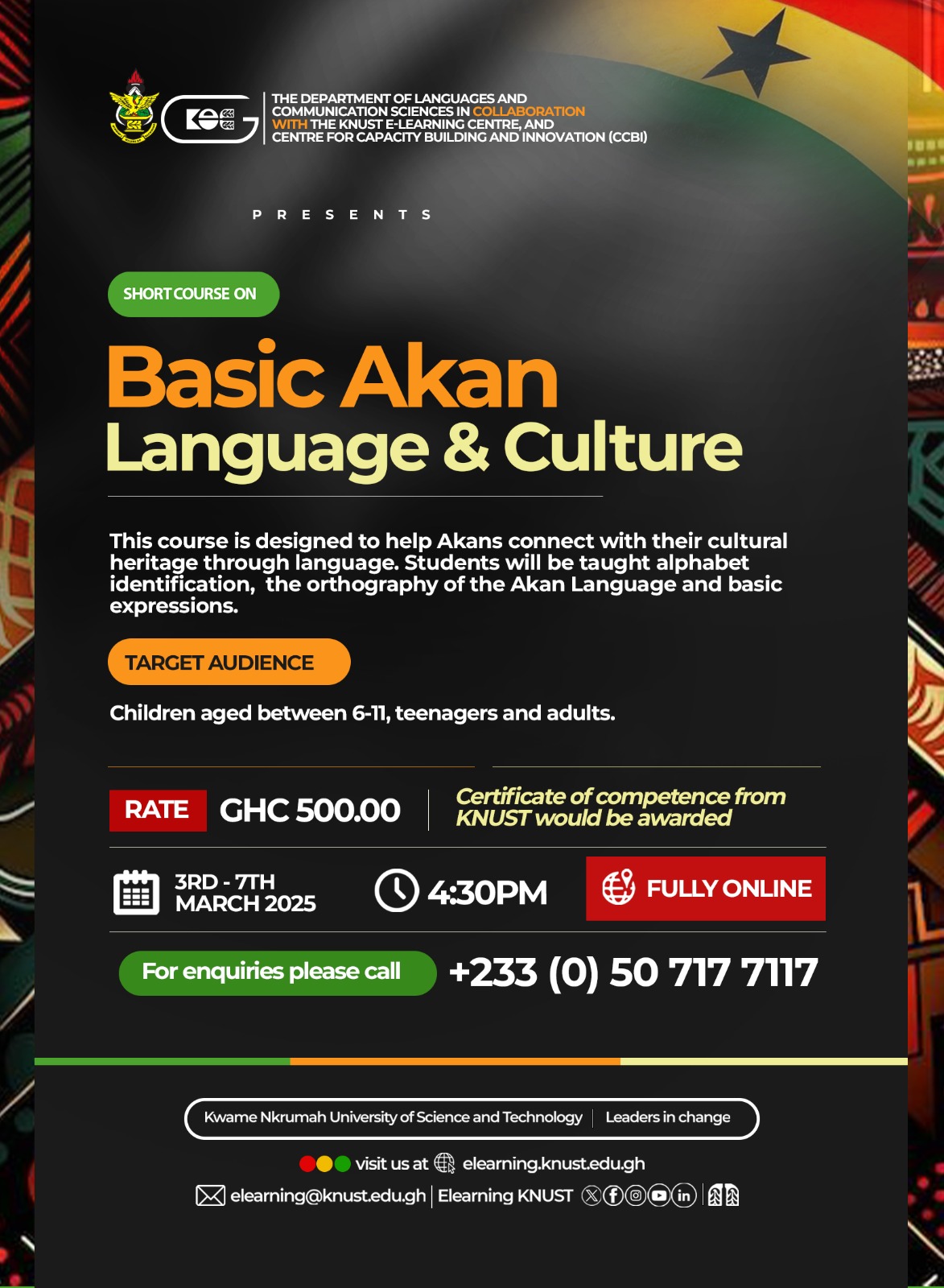 Online shortcourse updated | Elearning, KNUST